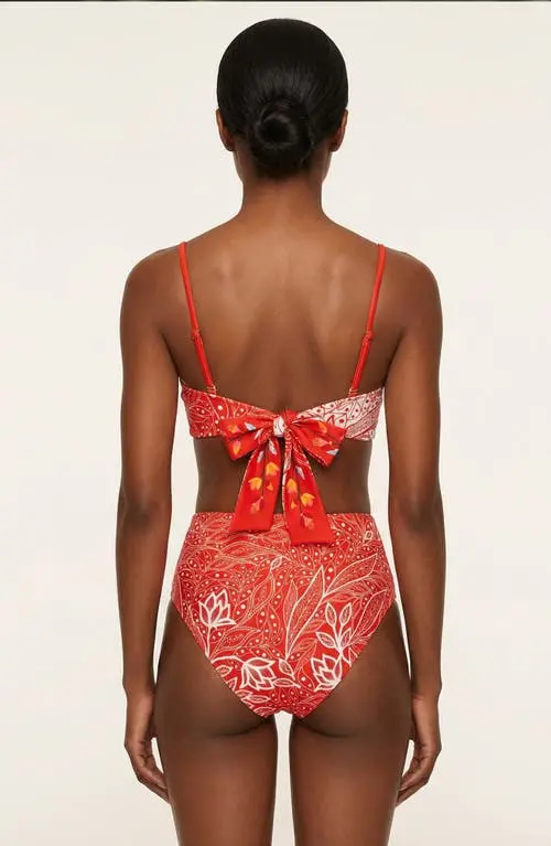 JESSIE ZHAO NEW YORK Scarlet Bloom Reversible Bikini Bottom - Red