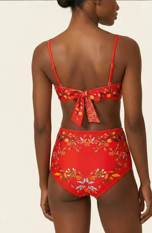 JESSIE ZHAO NEW YORK Scarlet Bloom Reversible Bikini Bottom - Red
