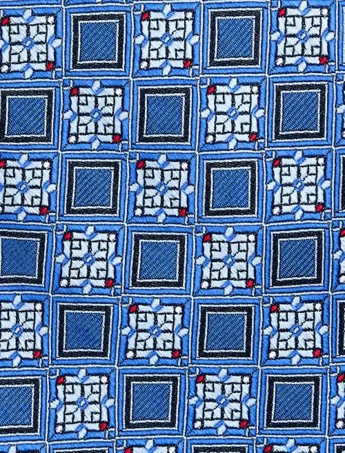 OAK HILL PREMIUM BY DXL Big & Tall Square Silk Neck Tie - Blue