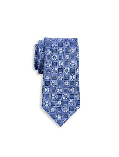 OAK HILL PREMIUM BY DXL Big & Tall Square Silk Neck Tie - Blue