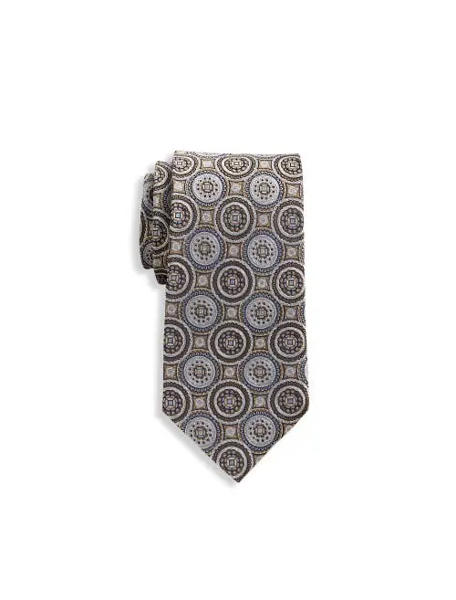 OAK HILL PREMIUM BY DXL Circular Medallion Neck Tie - Neutral