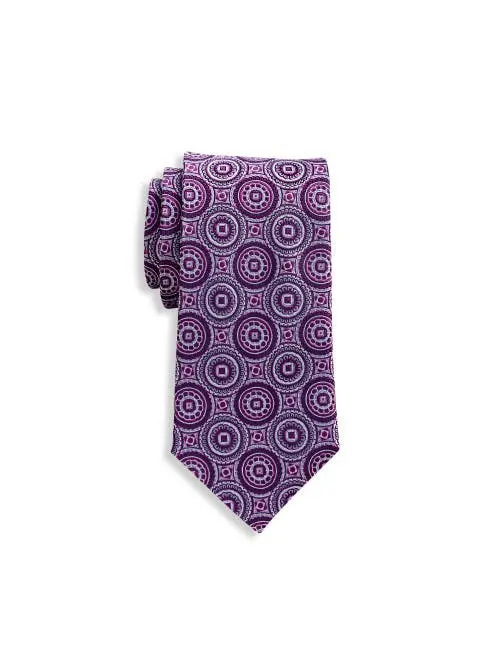 OAK HILL PREMIUM BY DXL Circular Medallion Neck Tie - Pink