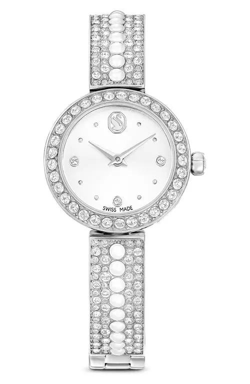 SWAROVSKI Matrix Faux Pearl Bracelet Watch - Silver