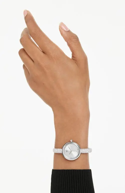 SWAROVSKI Crystal Pavé Bangle Bracelet Watch - Silver