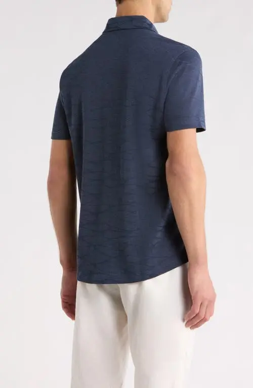 Robert Barakett Graham Short Sleeve Sleeve Knit Button-up Shirt - Dark Caspian