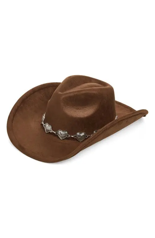 Bp. Heart Trim Cowboy Hat - Brown- Silver
