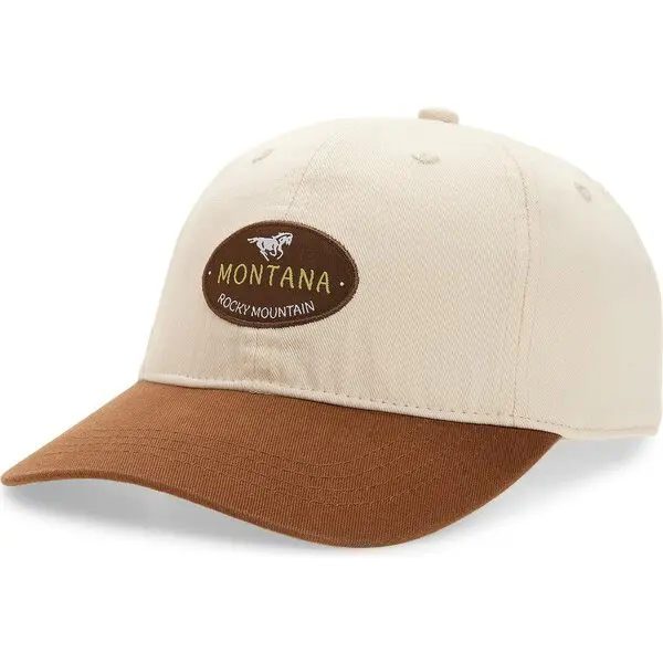 Bp. Montana Twill Baseball Cap - Ivory- Brown Montana