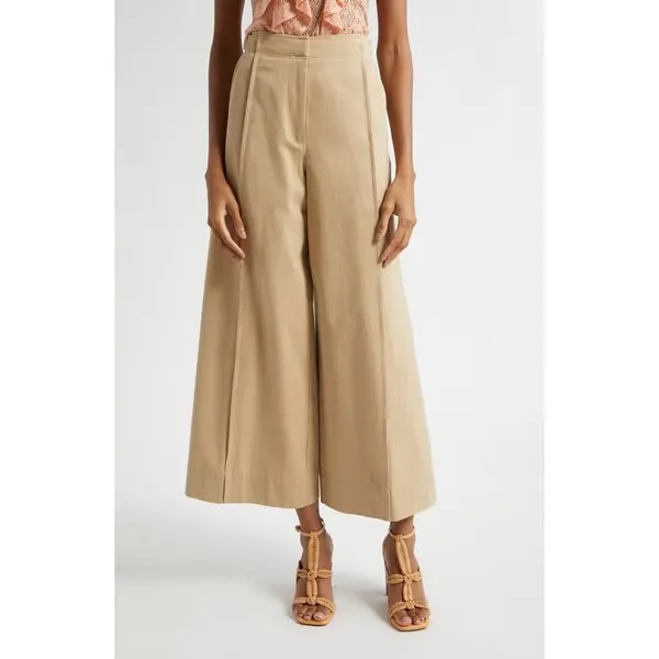 Ulla Johnson Sascha Crop Twill Wide Leg Pants