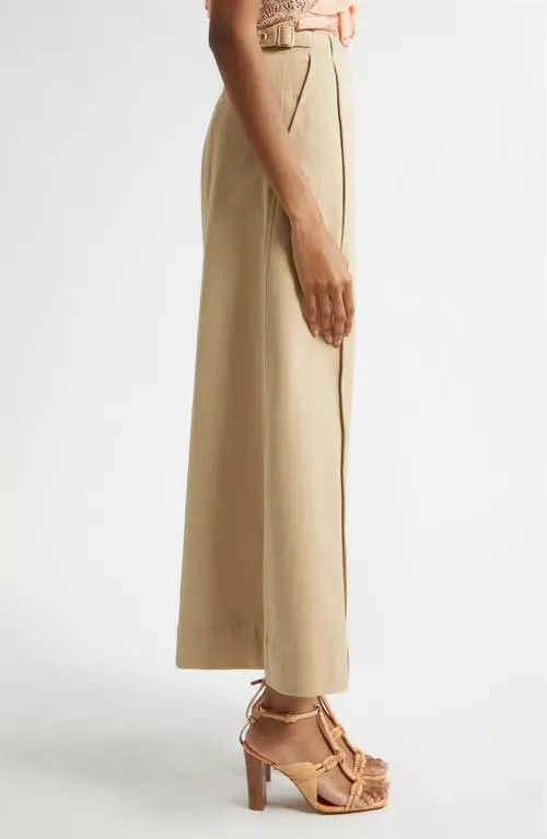 Ulla Johnson Sascha Crop Twill Wide Leg Pants