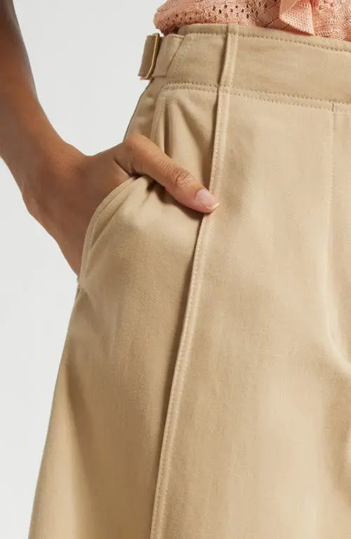 Ulla Johnson Sascha Crop Twill Wide Leg Pants
