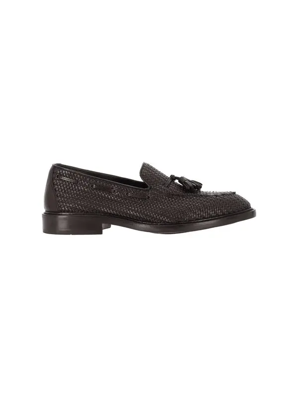 ALEXANDER HOTTO Woven Leather Loafers - Brown