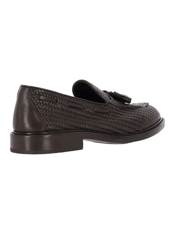 ALEXANDER HOTTO Woven Leather Loafers - Brown