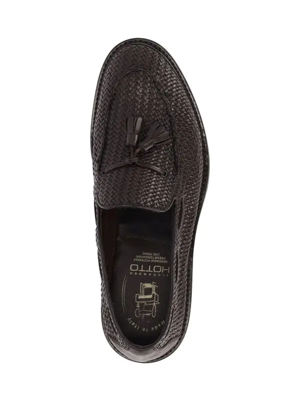 ALEXANDER HOTTO Woven Leather Loafers - Brown