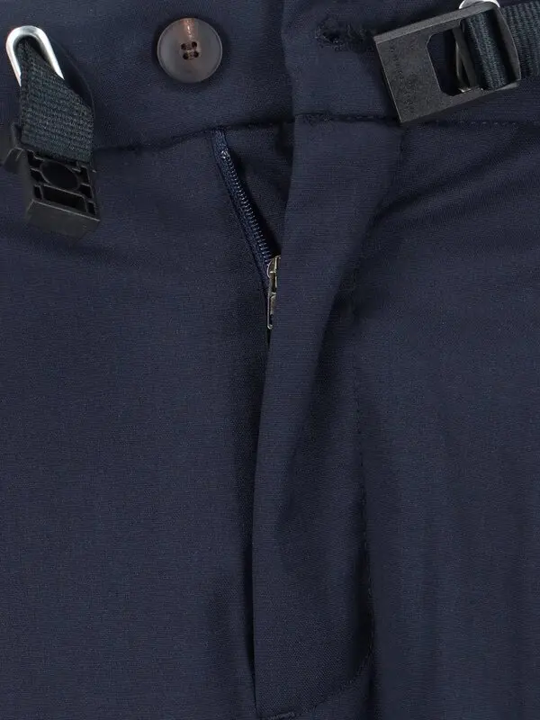 WHITE SAND Belted Linen Shorts - Blue