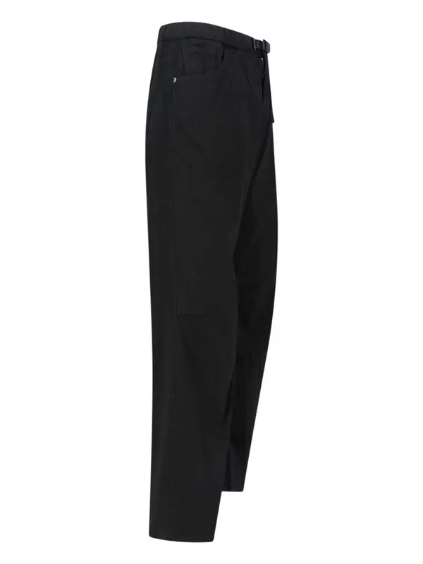 WHITE SAND Wide Leg Cotton Pants - Black