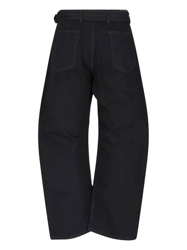 LEMAIRE Wide Cotton Pants - Black