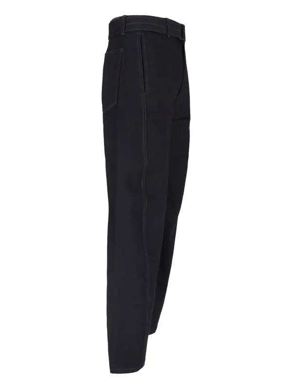 LEMAIRE Wide Cotton Pants - Black