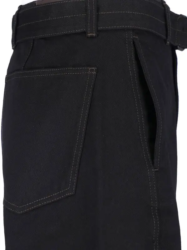LEMAIRE Wide Cotton Pants - Black