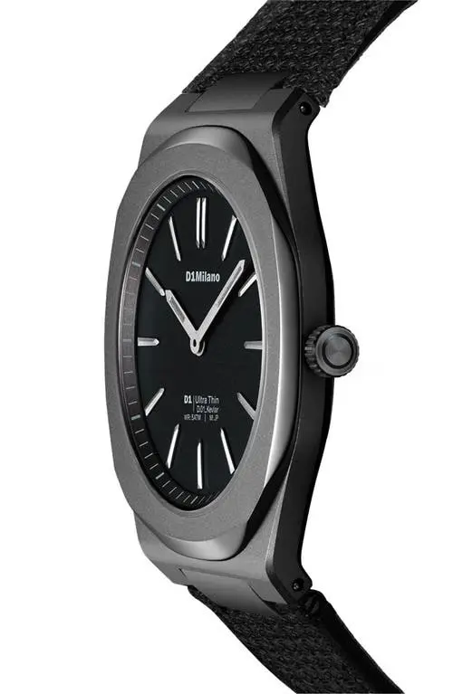 D1 MILANO Ultra Thin Kevlar Strap Watch