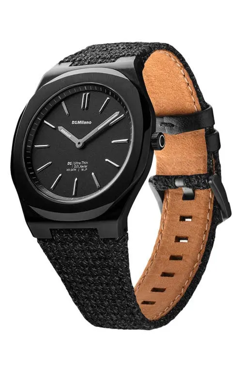 D1 MILANO Ultra Thin Kevlar Strap Watch