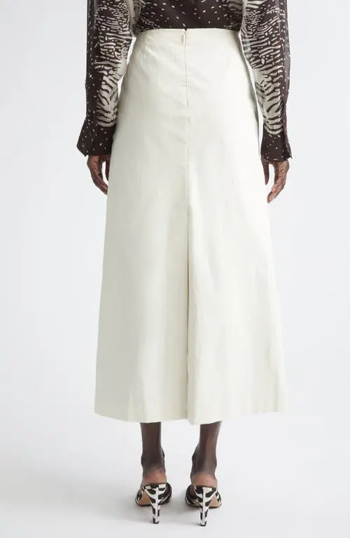 FERRAGAMO Hug Buckle Coated Linen Cargo Skirt - Mascarpone