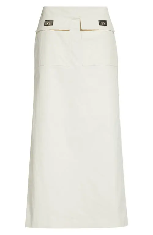 FERRAGAMO Hug Buckle Coated Linen Cargo Skirt - Mascarpone