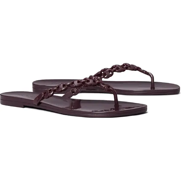 Tory Burch Gemini Link Jelly Flip Flop - Merlot