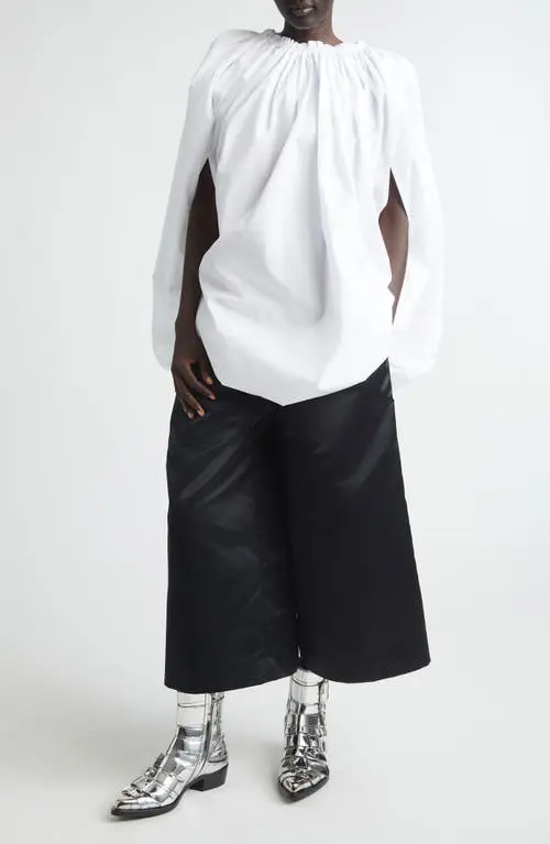 Comme Des Garçons Gathered Cotton Broadcloth Cocoon Top