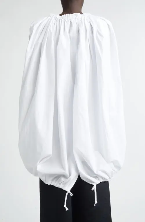 Comme Des Garçons Gathered Cotton Broadcloth Cocoon Top