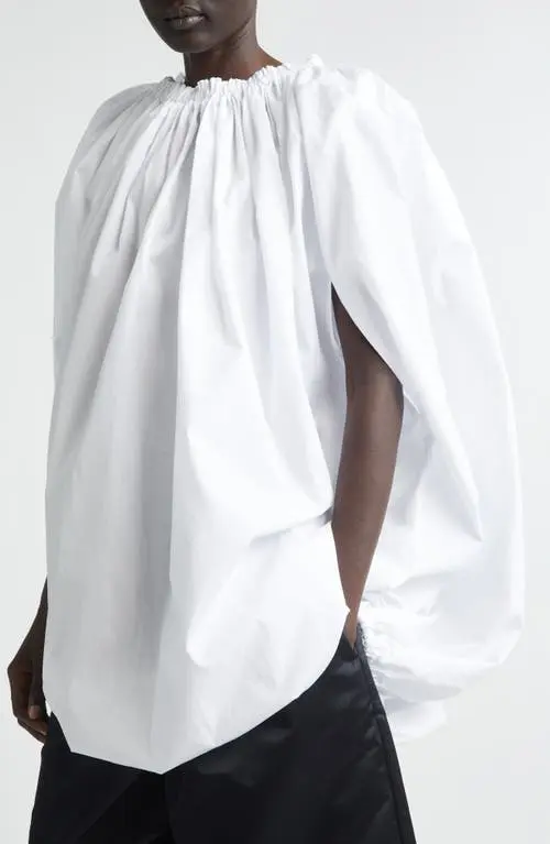 Comme Des Garçons Gathered Cotton Broadcloth Cocoon Top