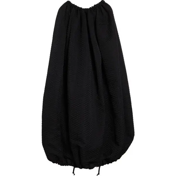 Comme Des Garçons Gathered Diamond Jacquard Cocoon Dress - Black