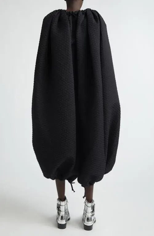 Comme Des Garçons Gathered Diamond Jacquard Cocoon Dress