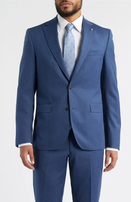 JACK VICTOR Medium Blue Wool Herringbone Suit