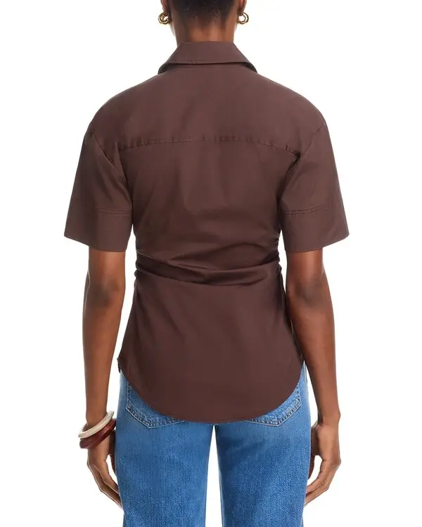 Veronica Beard Devra Short Sleeve Top - Dark Mocha
