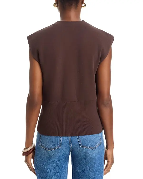 Veronica Beard Isador Knit Vest - Dark Mocha