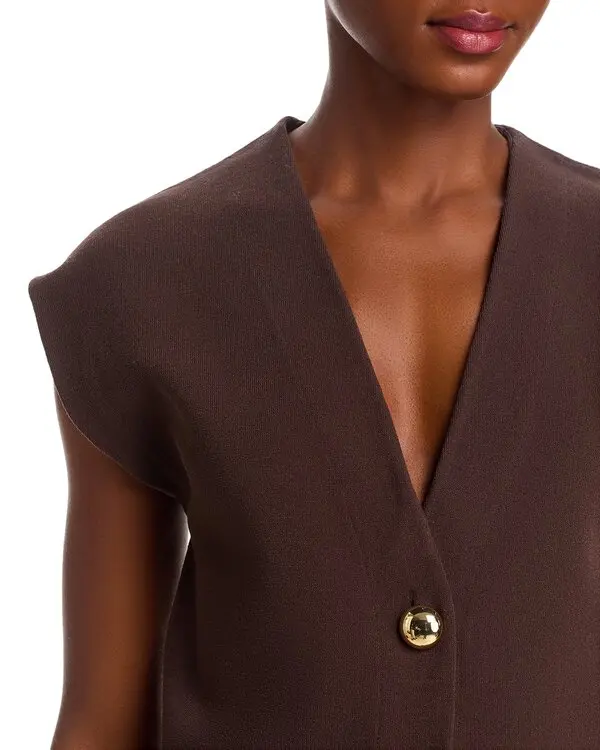 Veronica Beard Isador Knit Vest - Dark Mocha