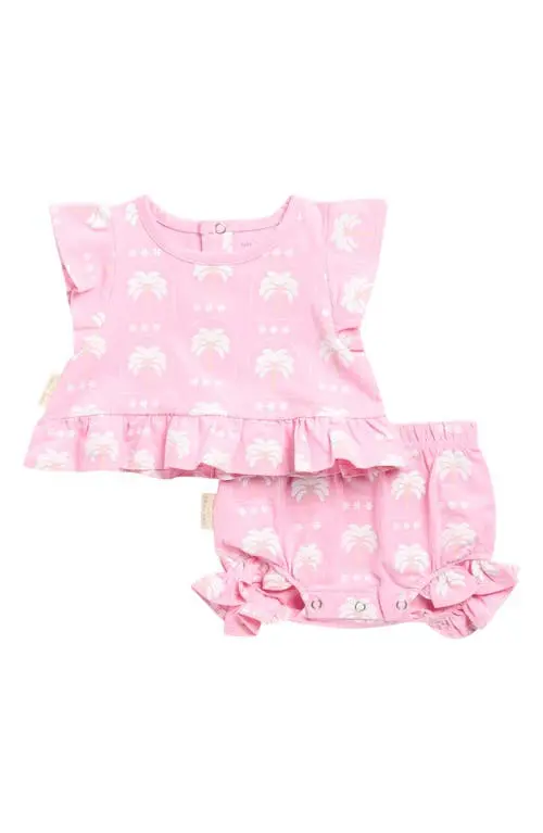 TINY TRIBE Palm Frill Top & Bloomers Set - Pink