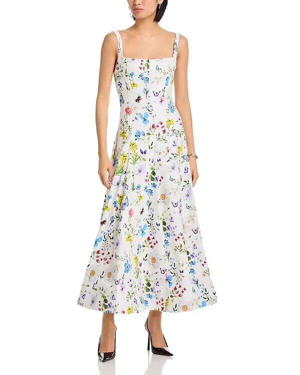 knee length dresses for ladies Alice + Olivia Maxi Dress Vandy White Lace-Paneled Satin Size Extra Sm –  Celebrity Owned