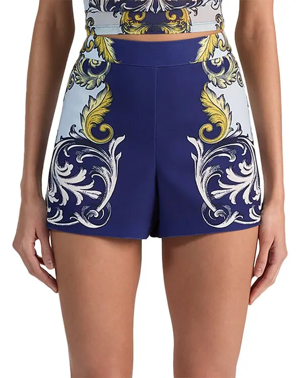 Alice + Olivia Hera High-rise Shorts - Anitque Scroll