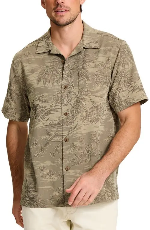 Tommy Bahama Coastal Ease Islandzone® Palms Print Camp Shirt - Shiitake