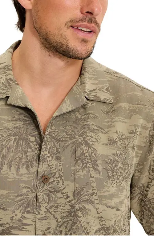 Tommy Bahama Coastal Ease Islandzone® Palms Print Camp Shirt - Shiitake