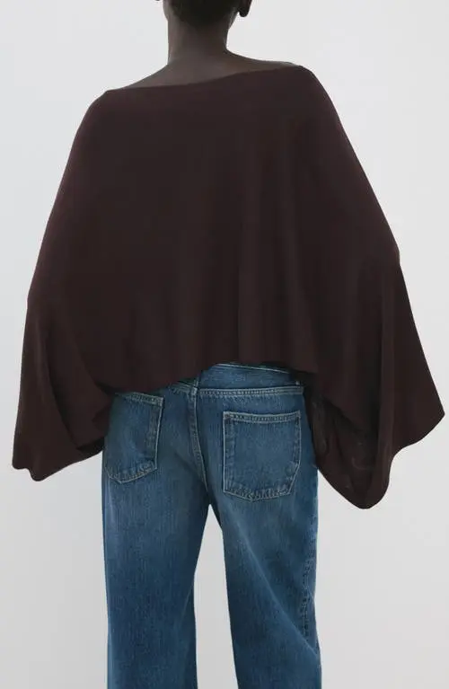 Mango Cape Sleeve Crop Top