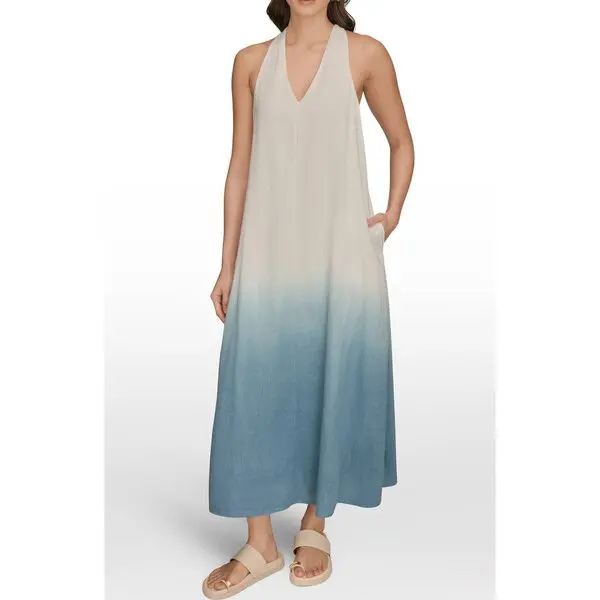 Donna Karan New York V-neck Sleeveless Maxi Dress