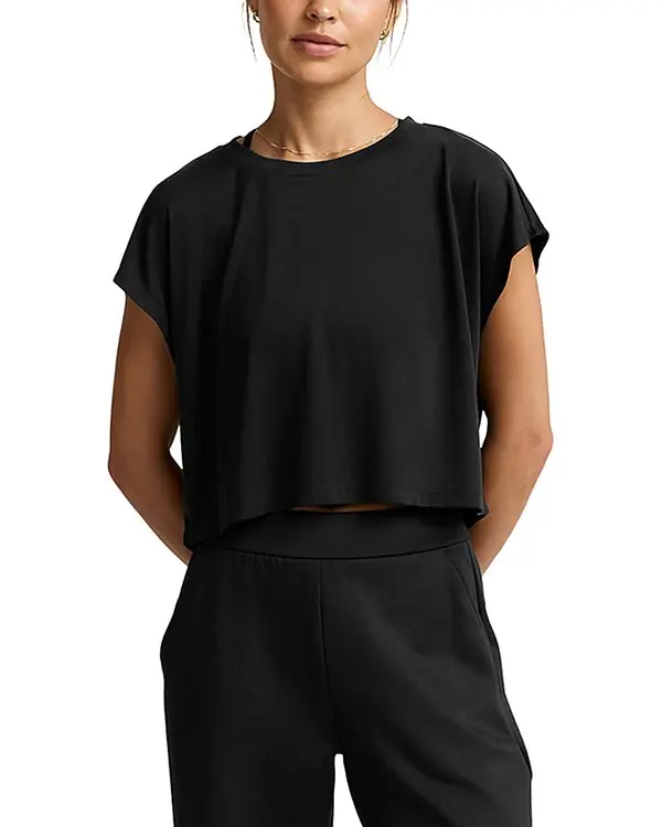 Beyond Yoga Studio Luxe Cropped Tee - Black