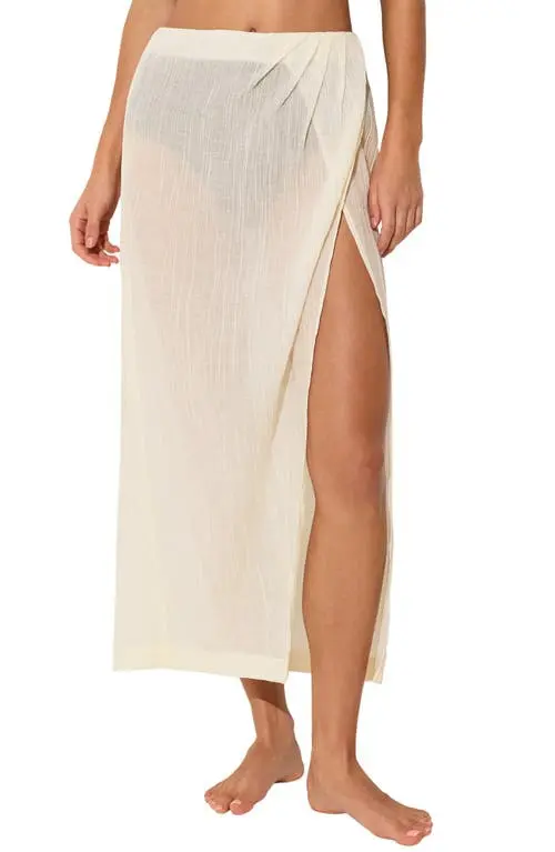 REISS Rosa Semisheer Cotton Blend Cover-up Skirt - Neutral