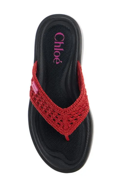 Chloé La Poolette Sandal - Black/red