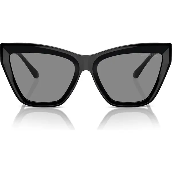 Michael Kors Dubai 57mm Cat Eye Sunglasses - Black/dark Grey Solid