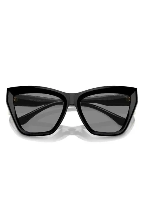 Michael Kors Dubai 57mm Cat Eye Sunglasses - Black/dark Grey Solid