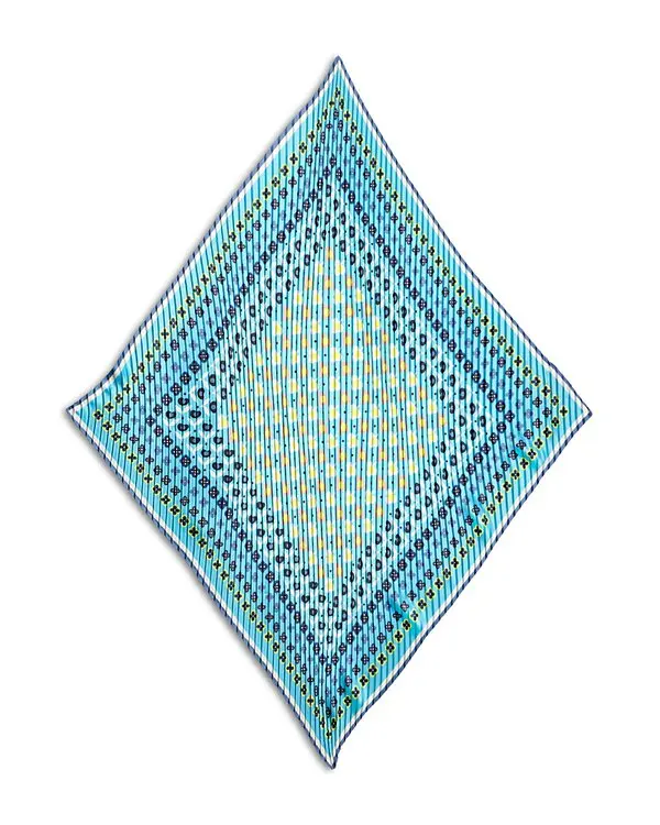 Echo Clover Pleated Diamond Scarf - Chambray