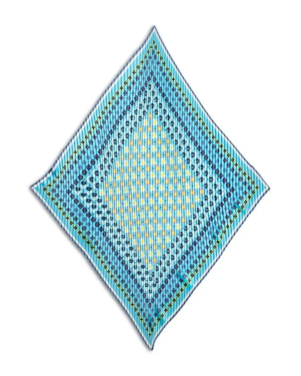 Echo Clover Pleated Diamond Scarf - Chambray